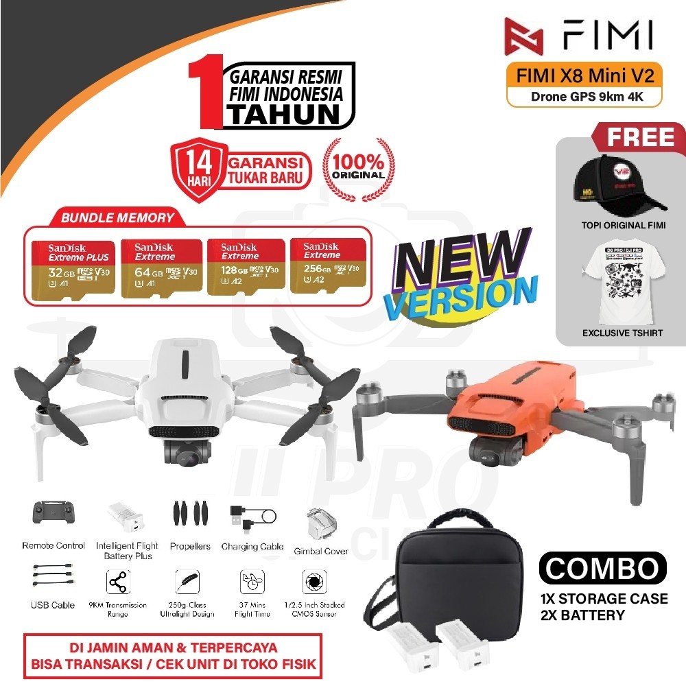Jual Drone FIMI X8 Mini v2 Basic / Combo 9km 4K 3-Axis Gimbal Camera Original | Shopee Indonesia