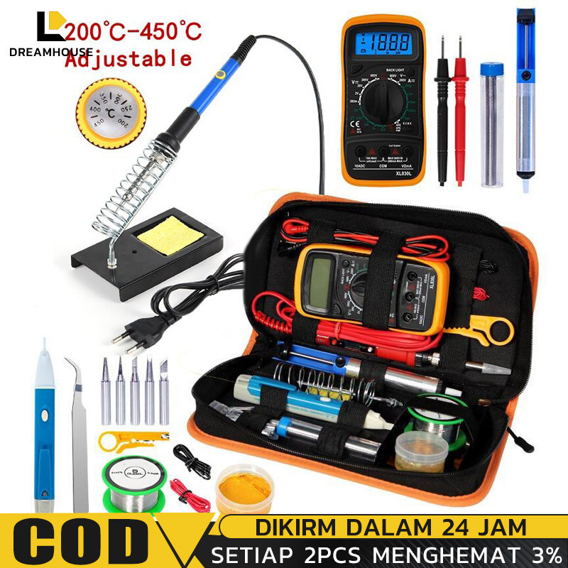 Jual SATU SET PAKET LENGKAP SOLDER 60 Watt Digital Electric Soldering Iron Kit Set Temperature ...