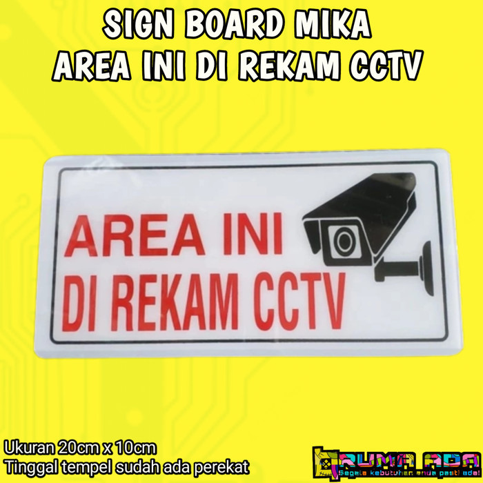Jual SIGN ACRYLIC MIKA AREA INI DI REKAM CCTV TULISAN TANDA CCTV ...