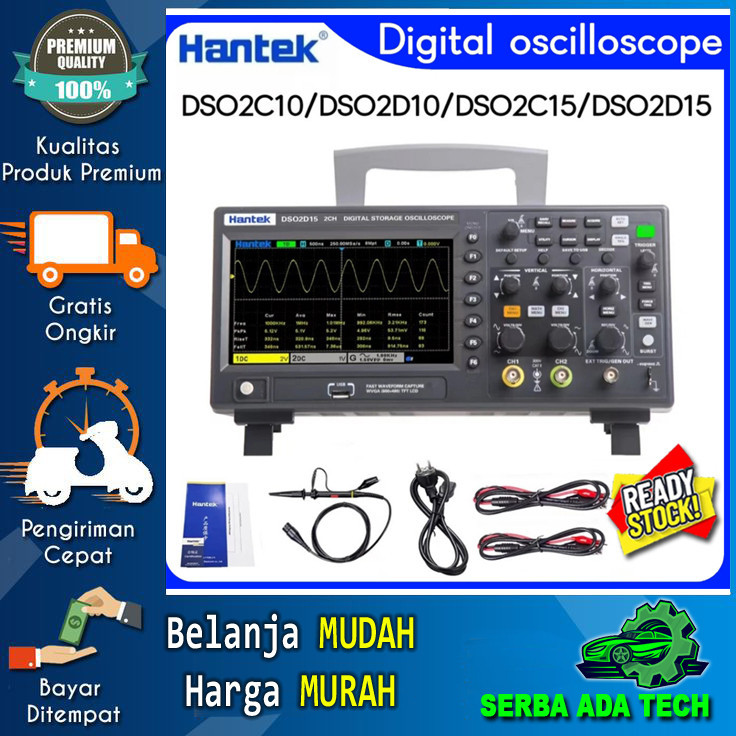 Jual Hantek DSO2D15 2C10 2D10 2C15 Digital Oscilloscope 2 Channels ...