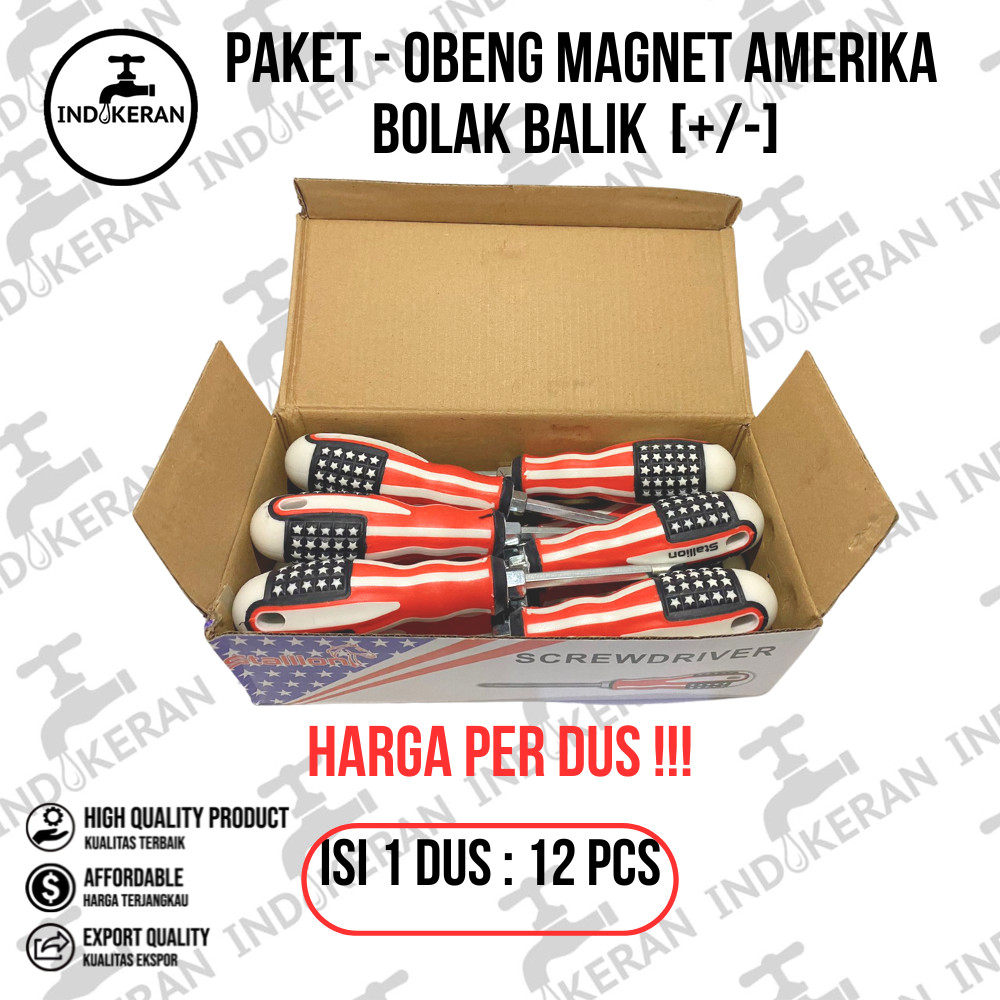 Jual 1 BOX Obeng Amerika Bolak Balik - 12 PCS | Shopee Indonesia