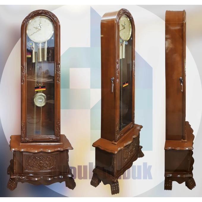 Jual TERMURAH Jam Berdiri/Sudut Mekanik merk Junghans tipe Mahoni ukir ...