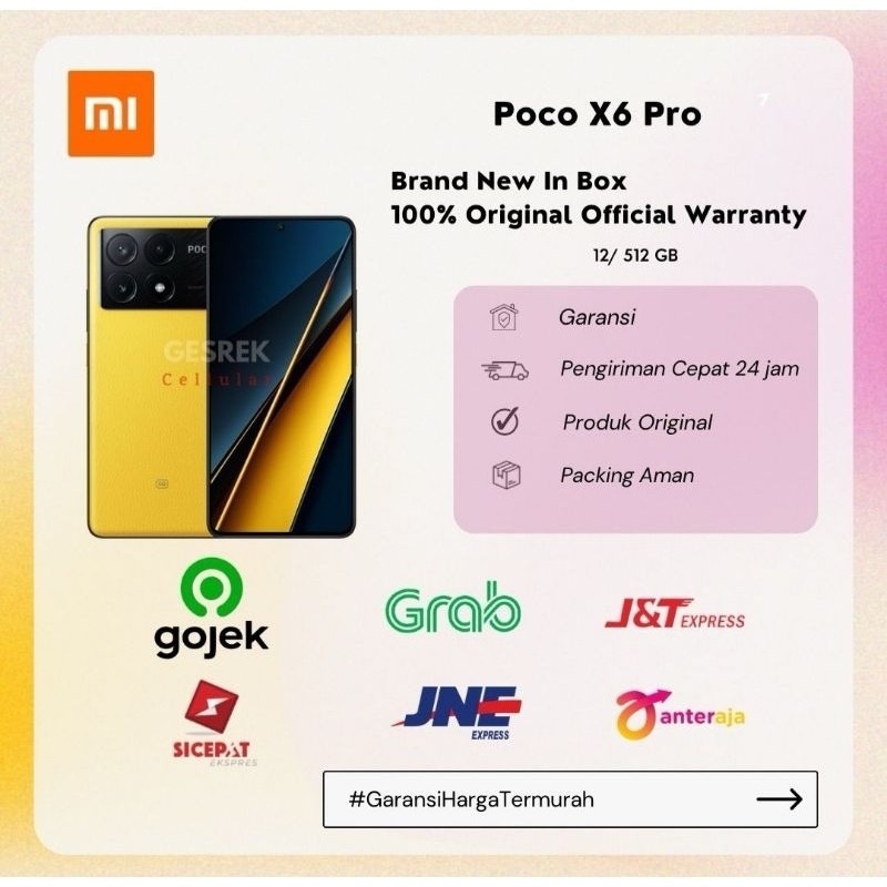Jual promo Xiaomi Poco X6 PRO 5G 12/512 - Garansi RESMI | Shopee Indonesia