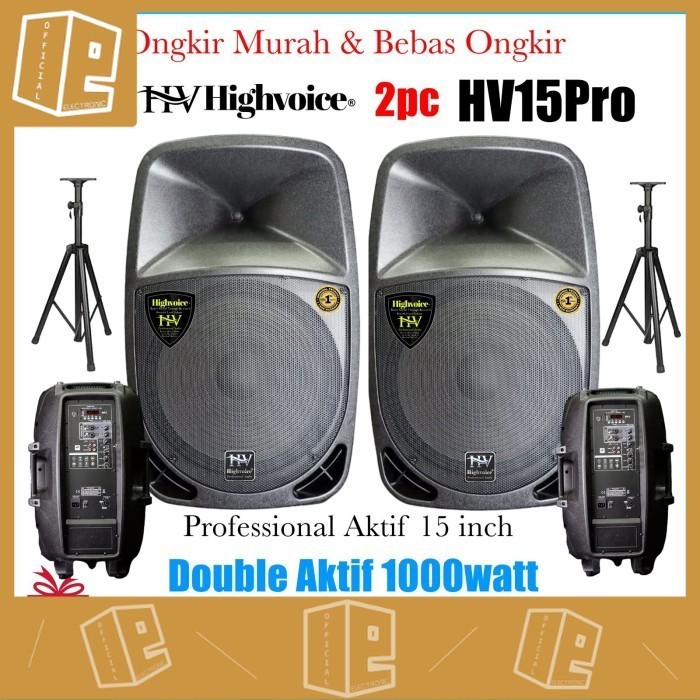Jual Speaker Aktif 15 inch Highvoice Hv15Pro Original Double Power 1000watt | Shopee Indonesia