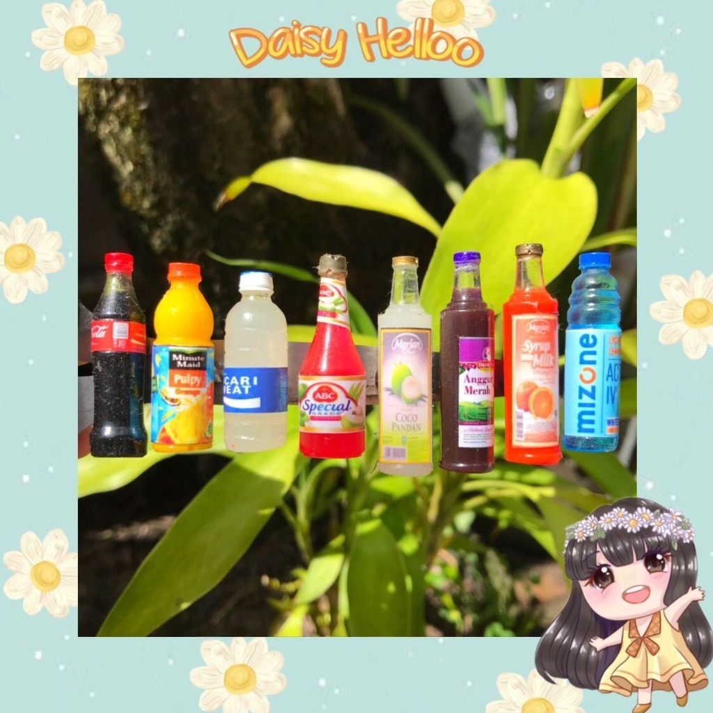 Jual Magnet Kulkas Botol Mini Yogurt Juice Sirup Ganci Karakter 3D ...