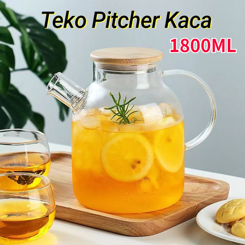 Jual 1800ML Teko Pitcher Kaca / teko air panas / pitcher kaca / teapot ...