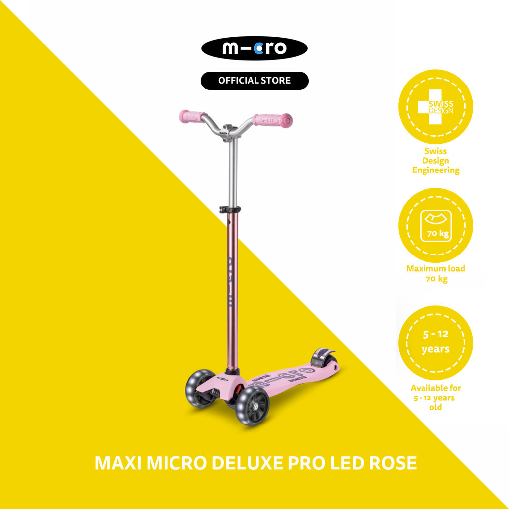Jual Maxi Micro Deluxe Pro LED Rose - Skuter Anak Roda Tiga (Roda Besar ...