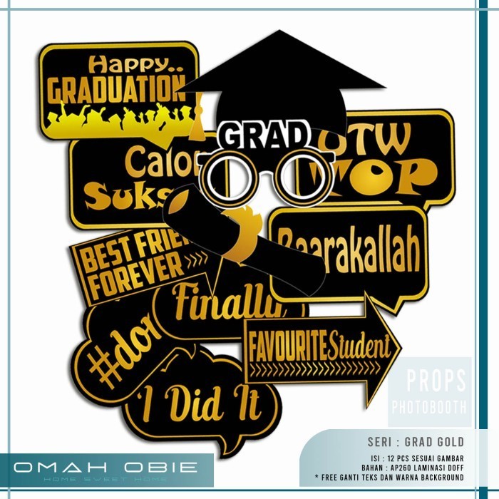 Jual (NEW) -Props Photobooth Edisi Graduation, Kelulusan, Wisuda Black ...