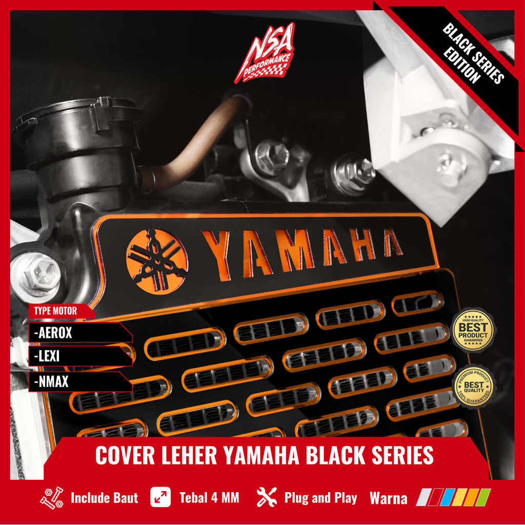 Jual NSA GARNISH COVER LEHER RADIATOR YAMAHA Black Series (NMAX AEROX ...