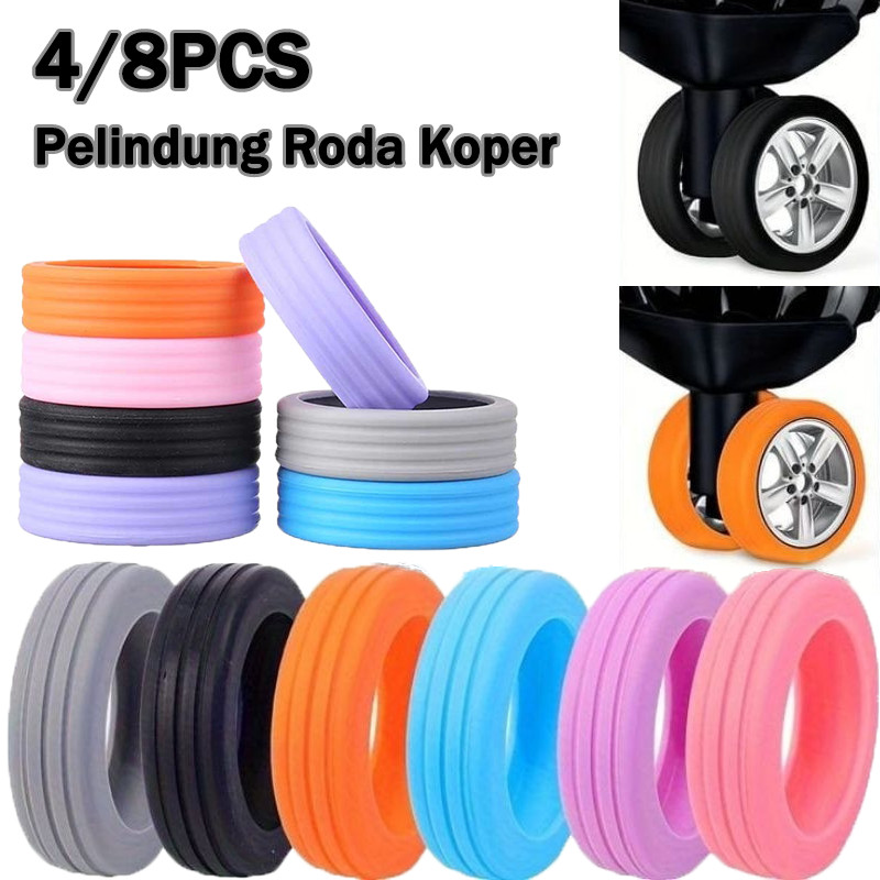 Jual 4/8PCS Pelindung Roda Koper Silikon Cover Roda Koper/Rubber Cover ...