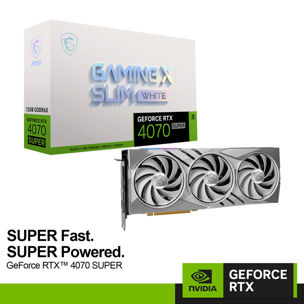 Jual VGA MSI GeForce RTX 4070 SUPER 12G GAMING X SLIM WHITE 12GB GDDR6X ...