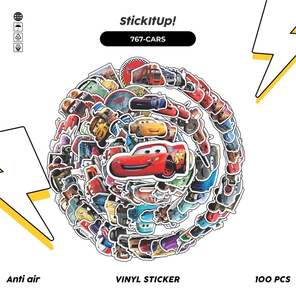 Jual COD 100 Pcs Stiker Pack CARS V2 Lucu Aesthetic Vynil Waterproof ...