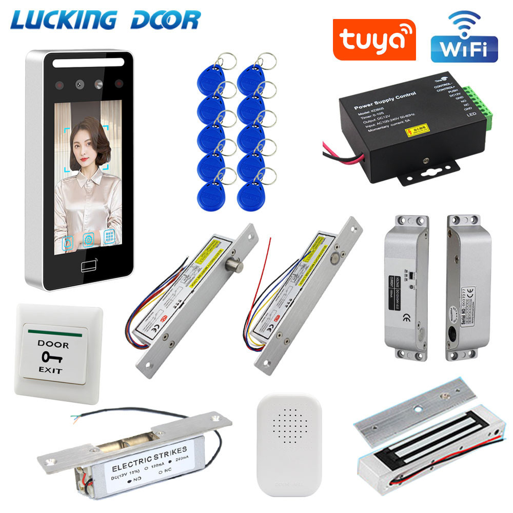 Jual Facial Access Control System Kits Tuya App WiFi Dynamic Face Recognition Terminal with ...