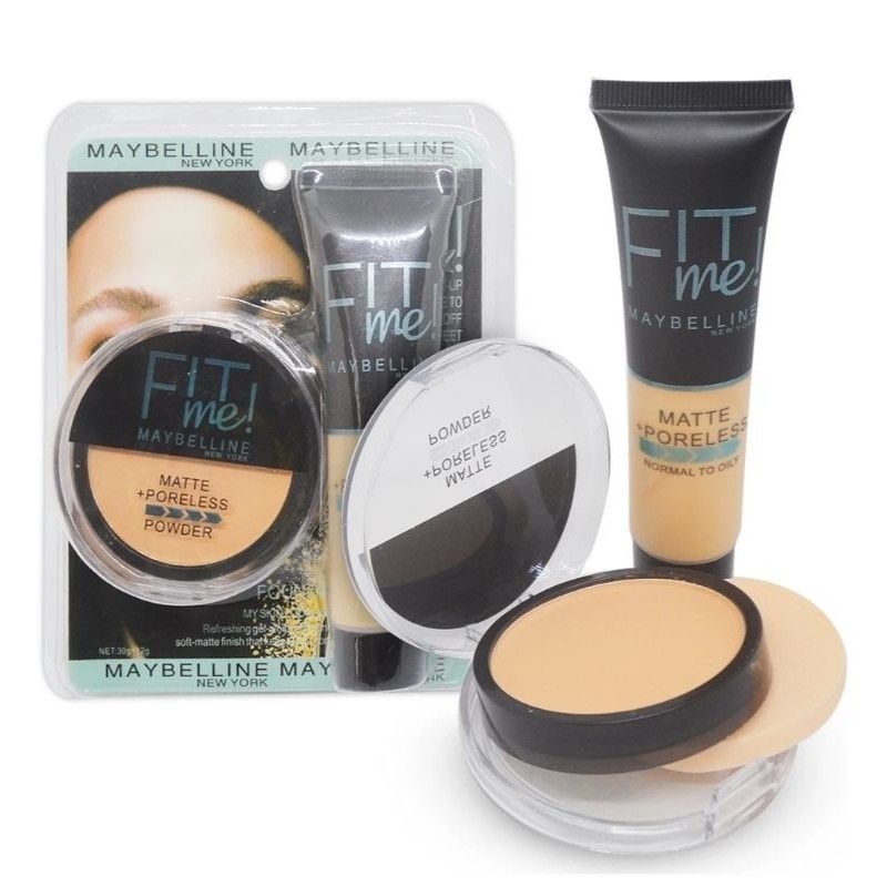 Jual Maybelline Fit Me Set 2in1 (Bedak & Foundation) | Shopee Indonesia