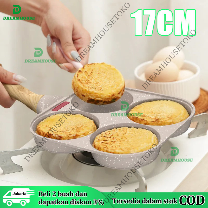Jual Panci Wajan Penggorengan cetakan Telur Pancake 3 & 4 Lubang Non ...