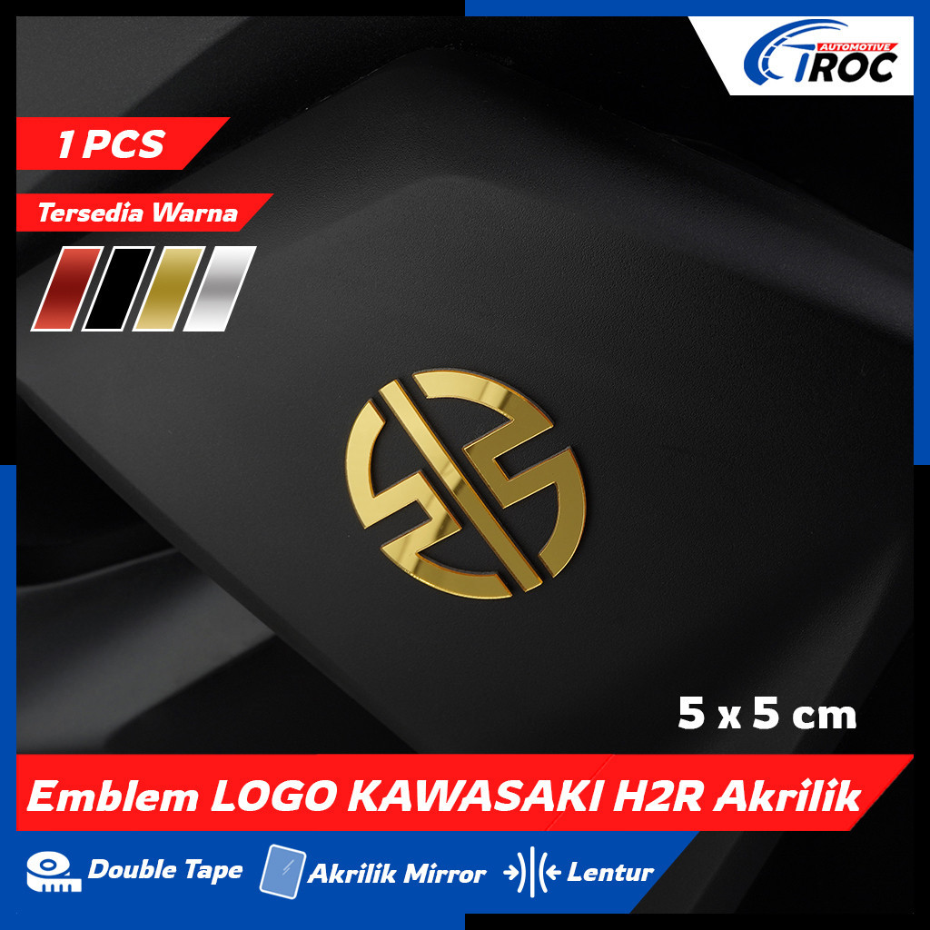 Jual Stiker Emblem Timbul 3D Kawasaki H2R Logo Kawasaki H2R Sticker ...