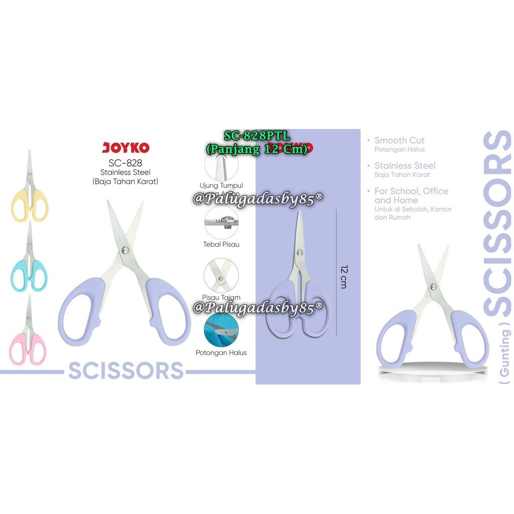 Jual (1 Biji) Gunting JOYKO SC-828PTL Kecil / Gunting Scissors Joyko SC ...