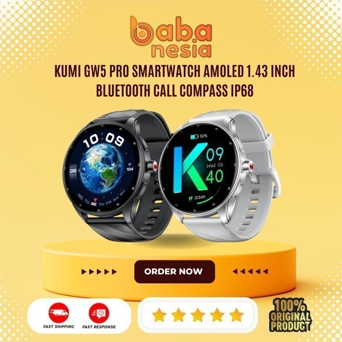 Jual KUMI GW5 PRO SmartWatch AMOLED 1.43 inch Bluetooth Call Compass IP68 | Shopee Indonesia