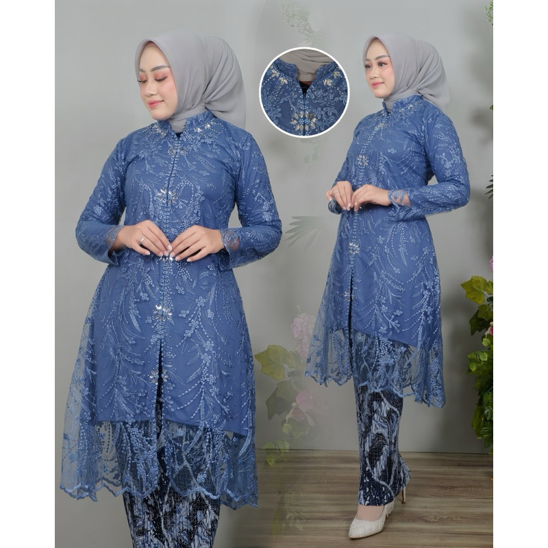 Jual Set Kebaya Modern Tunik Brokat Series Wisuda Lamaran Full Payet ...
