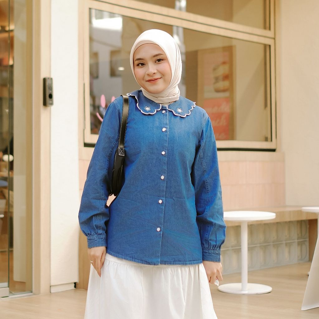 Jual GIYOMI X BIANCA - Harin Blouse / Blouse Wanita / Blouse Bahan ...