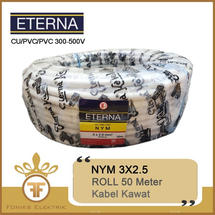 Jual Kabel Listrik ETERNA NYM 3x2.5 ROLL 50 Meter | Shopee Indonesia