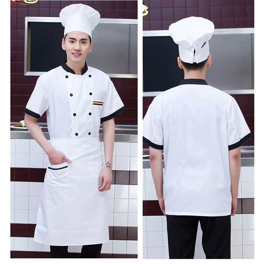 Jual Short Sleeved Cake Maker's Work Uniform for Restaurant Cafeteria ...