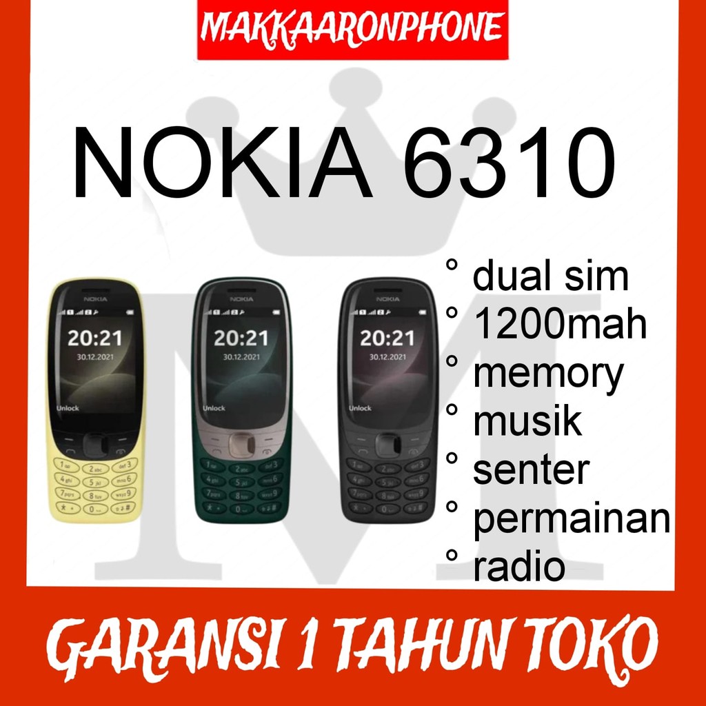 Jual HandPhone 6310 2021 DUAL SIM Bisa Bahasa Indonesia BERGARANSI 1 TAHUN | Shopee Indonesia