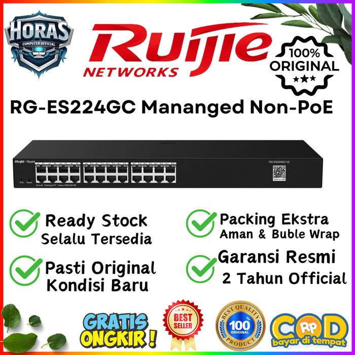 Jual Ruijie RG-ES224GC V2 24 Port Gigabit VLAN Cloud Managed Switch ...