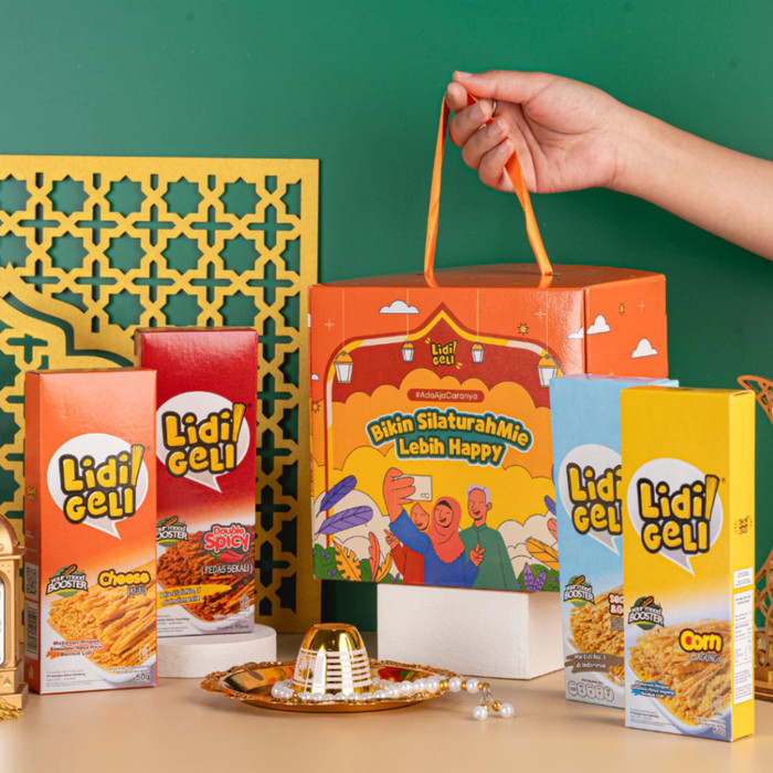 Jual Hampers Lebaran Mie Lidi Chip Geli Paket Parcel isi 7 Varian Rasa ...