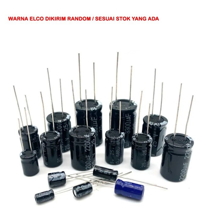 Jual Elco Kapasitor Elektrolit 33uF 33 uF 16V 25V 50V 100V 400V 450V Capacitor Polaritas ELKO ...