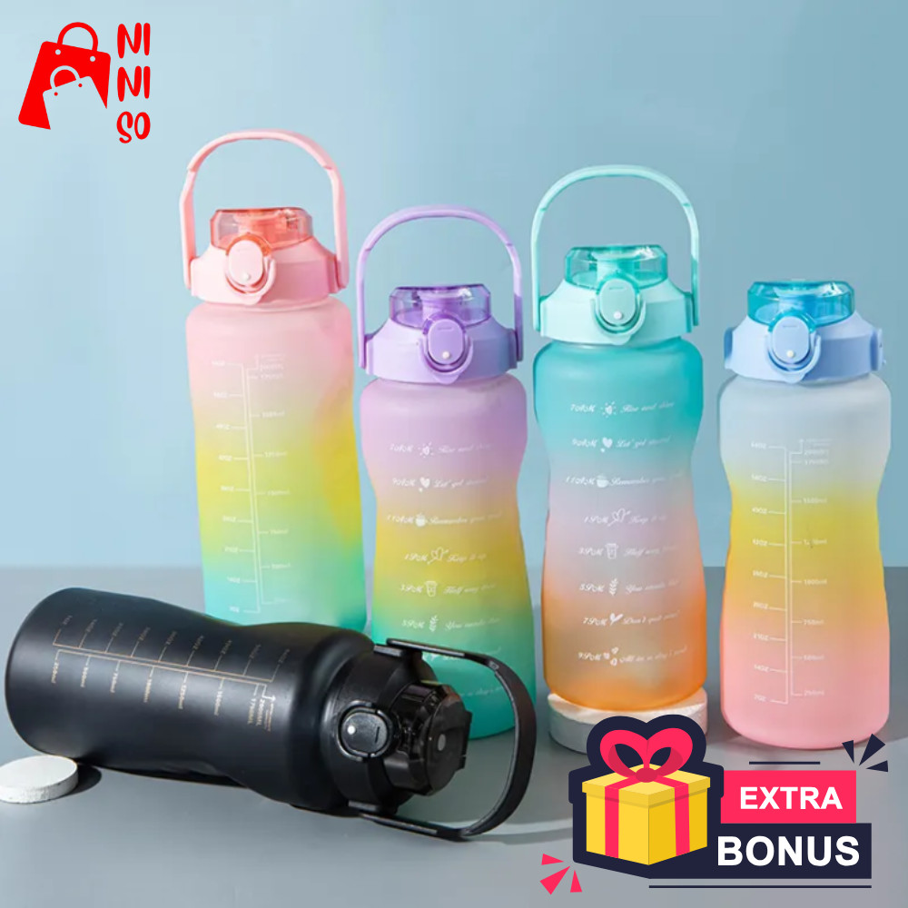 Jual Botol Minum 2L Water Bottle Motivational Tempat Minum Portable ...