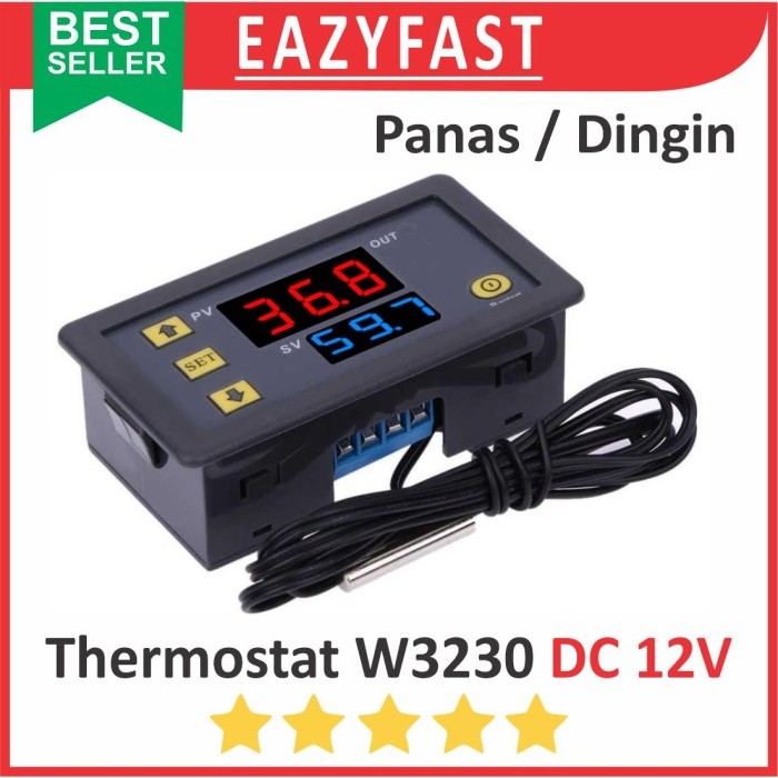 Jual Modul Thermostat Digital W3230 DC 12V 12 V Volt Controller Otomatis Suhu Panas Dingin W ...