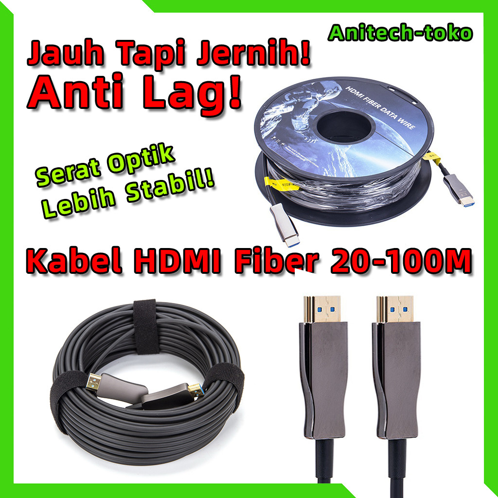 Jual [anitech toko] Kabel HDMI Fiber Optic 4K 3D ARC V2.0-Panjang 20 m ...