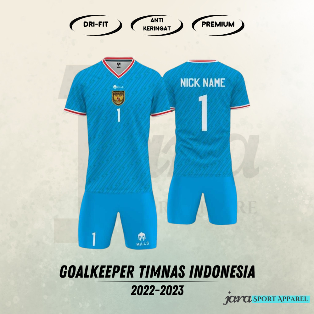 Jual Jersey Sepak Bola TIMNAS INDONESIA KIPER 2022-2023 Desain Full ...