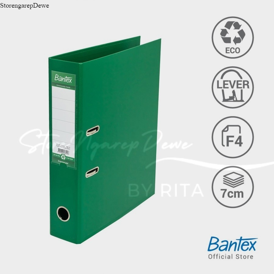 Jual Bantex Lever Arch File Ordner Plastic Folio 7cm Grass Green #1465 ...