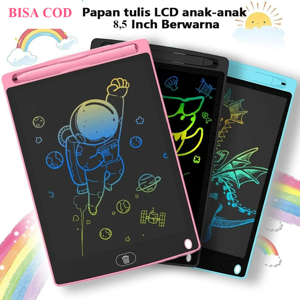 Jual RAINBOW LCD Drawing Tablet Children Drawing Erase 8.5" Berwarna ...