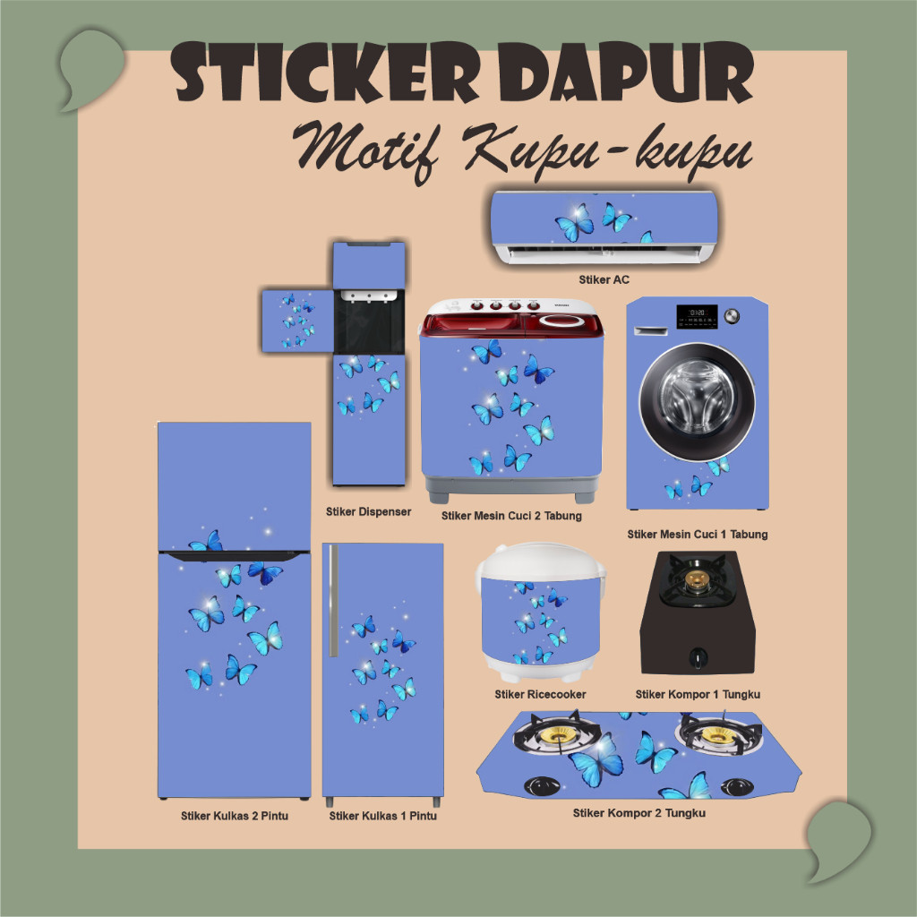 Jual Stiker Sticker Kulkas 1 dan 2 Pintu, Kompor, AC, Mesin Cuci ...