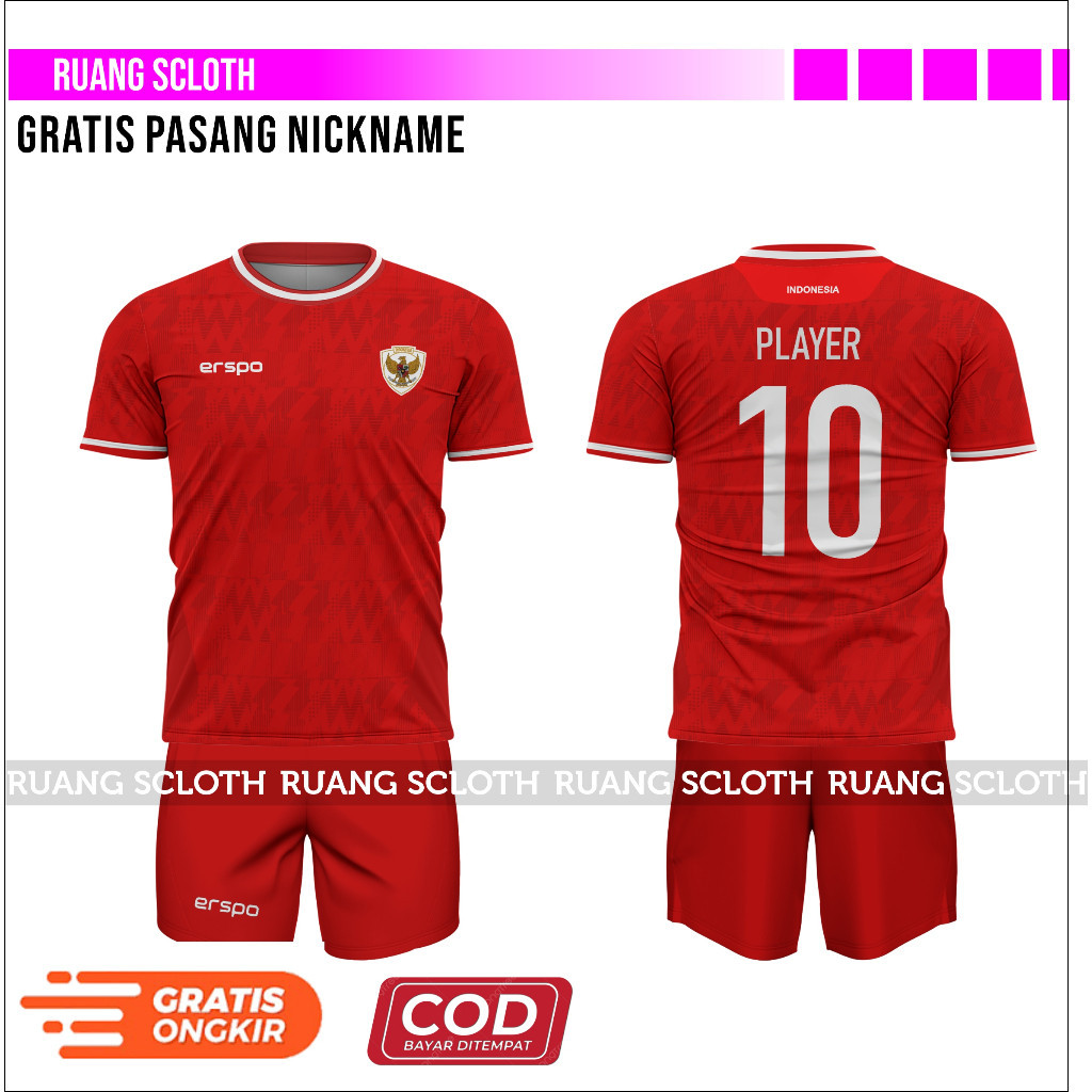 Jual Jersey Timnas Home 2024 By Erspo Terbaru Premium Gratis Pasang ...