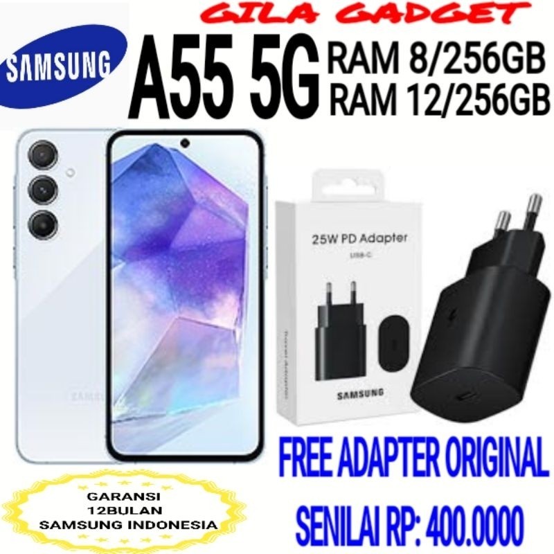 Jual SAMSUNG GALAXY A55 5G RAM 8/256GB + RAM 12/256GB GARANSI RESMI ...