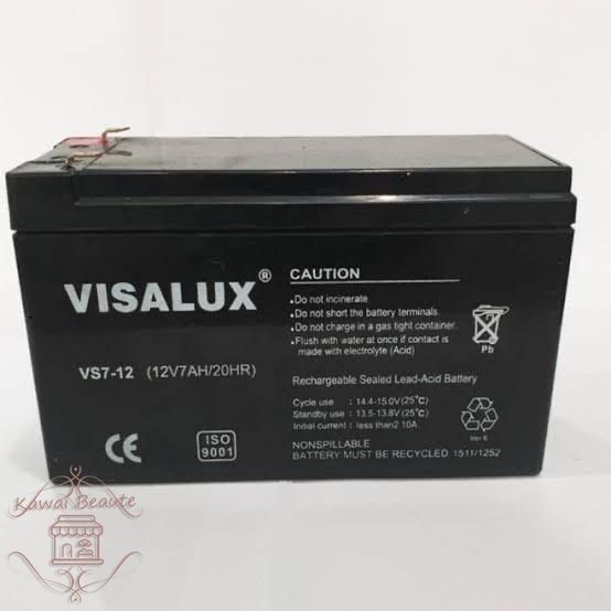 Jual BATTERY AKI KERING UPS VISALUX 12 Volt - 7 AH / 12V - 7AH / 12V7AH | Shopee Indonesia