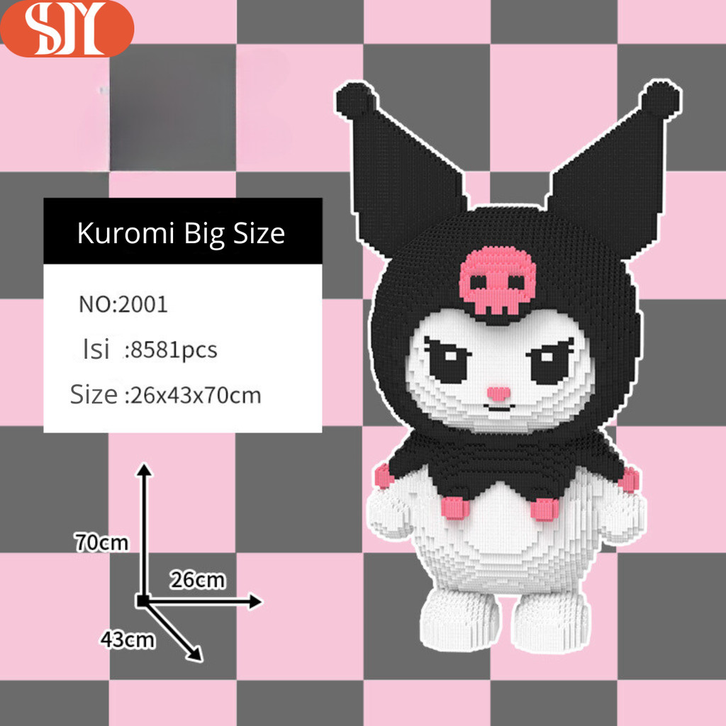 Jual Official Nano Blocks Kuromi Big SERIES 2001 3D Model, Mainan Blok ...