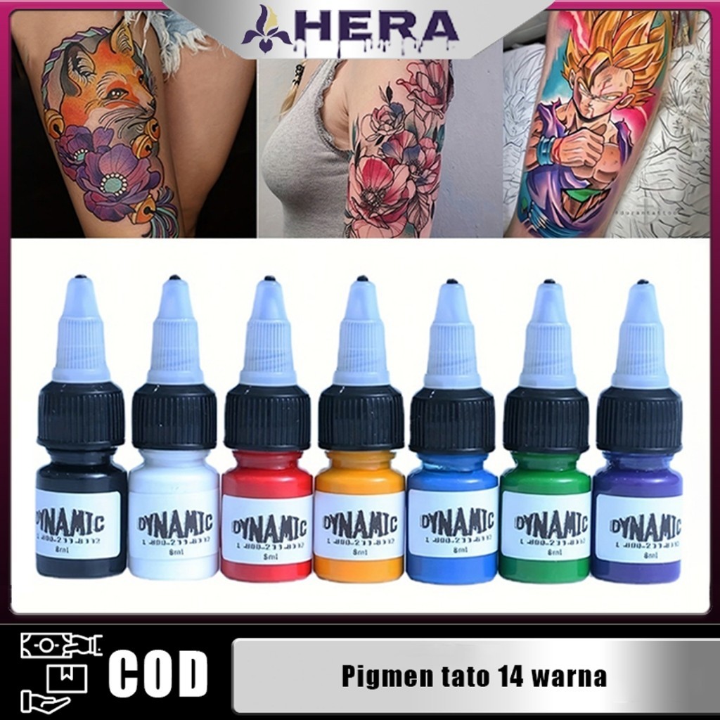 Jual 14 Warna Tinta Tato Pigmen Tato MurahTinta Tattoo/Ink Tato/Tato ...