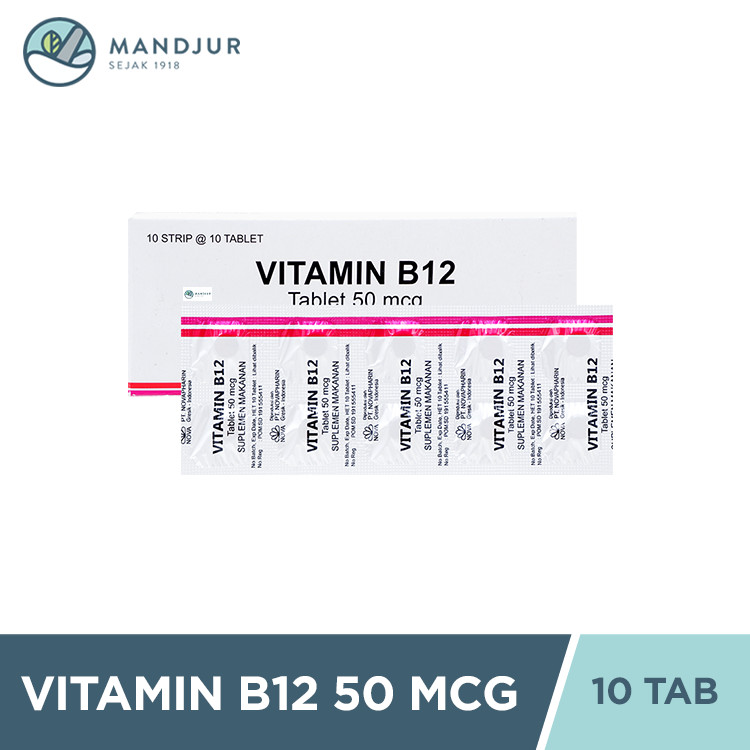 Jual Vitamin B12 50 mcg 10 Tablet - Suplementasi Vitamin B12 | Shopee ...