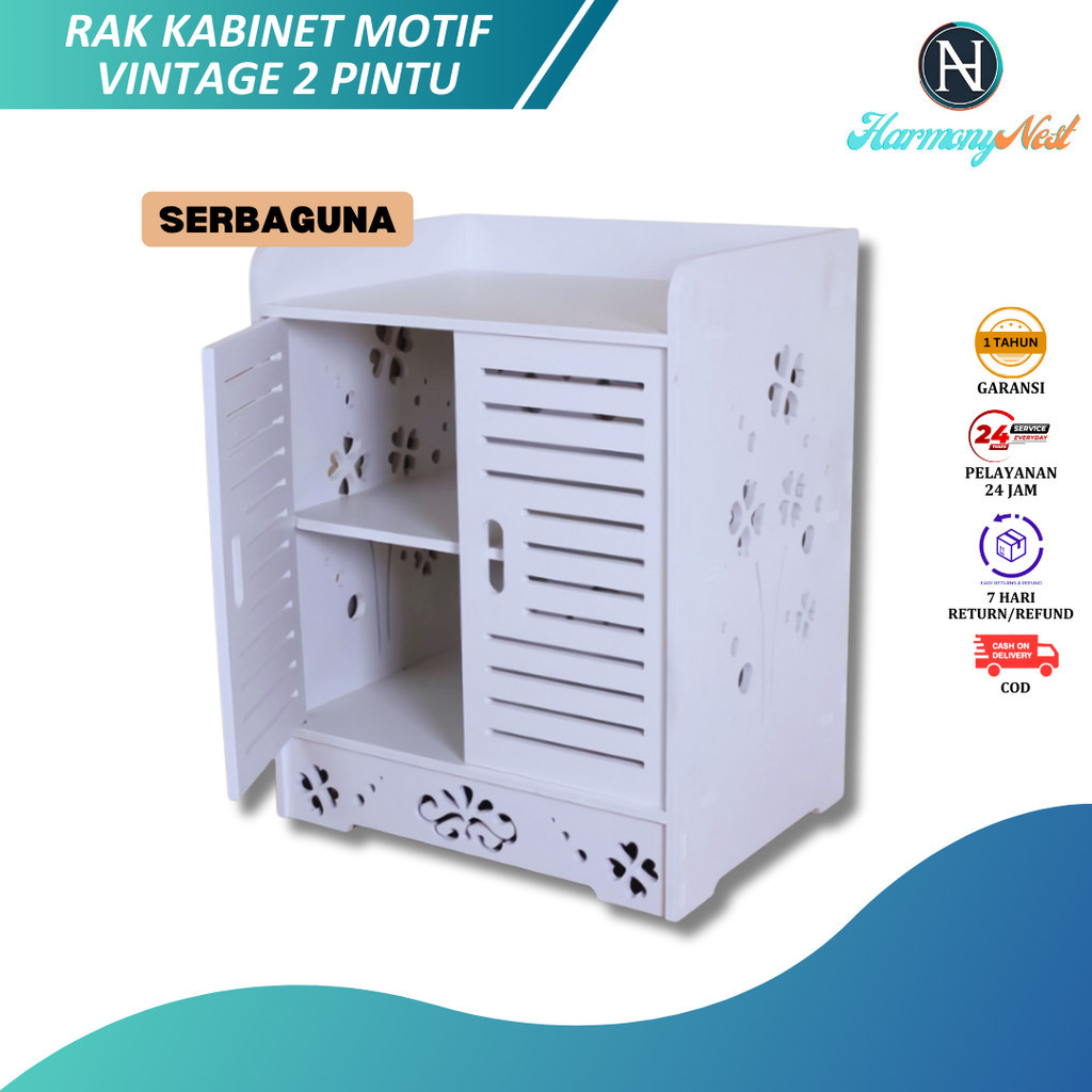 Jual HarmonyNest - Rak Kabinet Vintage 2 Pintu Rak Sudut Ruang Rak ...