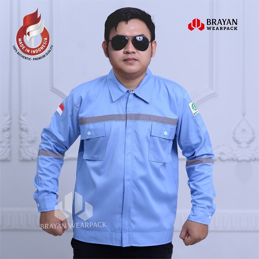Jual KEMEJA SAFETY PANJANG Kemeja Safety Wearpack Atasan Baju Kerja ...