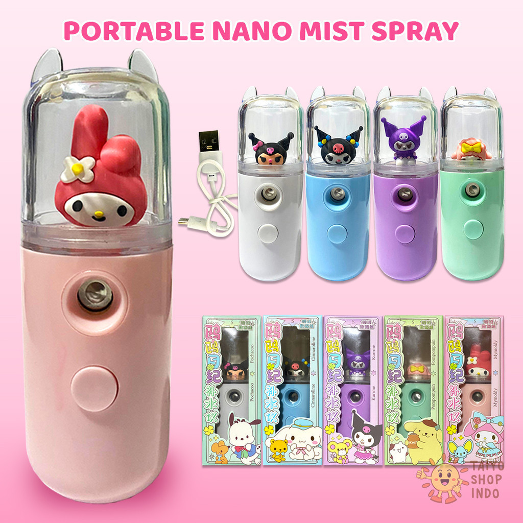 Jual TAIYO Portable Nano Mist Spray Sanrio USB Charge Mini Spray Pelembab Kulit Semprotan Kabut ...