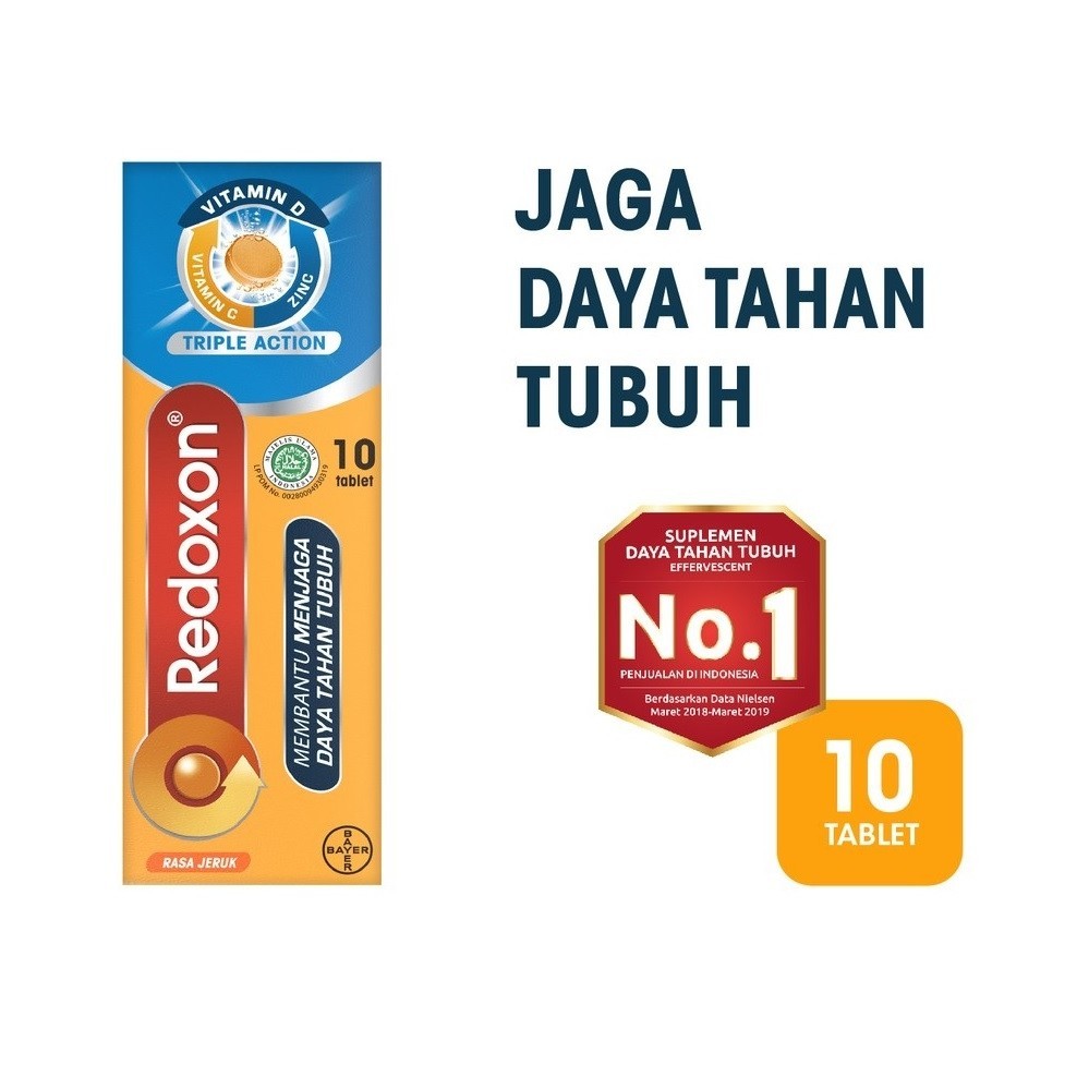 Jual Redoxon Rasa Jeruk 10 Tablet Triple Action ( Vit C, Vit D & Zinc ...