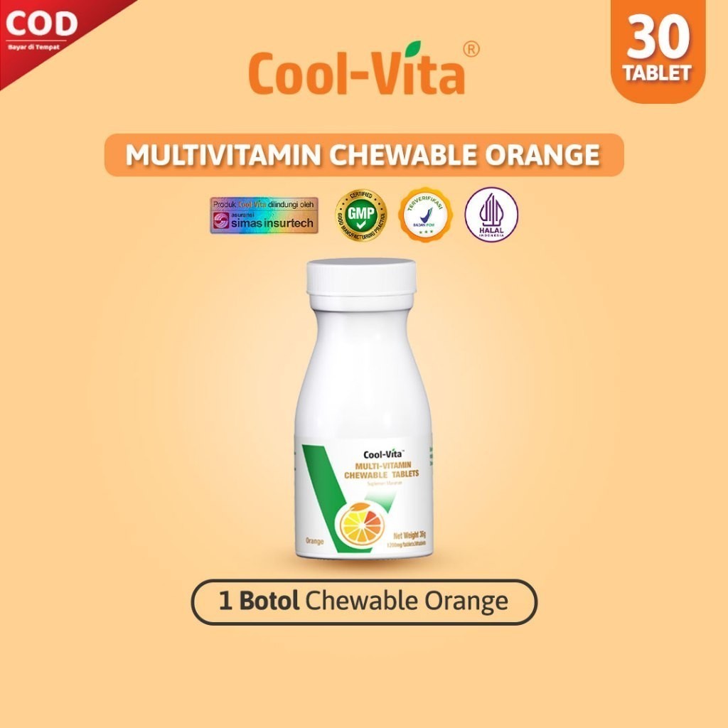 Jual Coolvita MultiVitamin Chewable Tablet Rasa Orange 30 Tablet ...