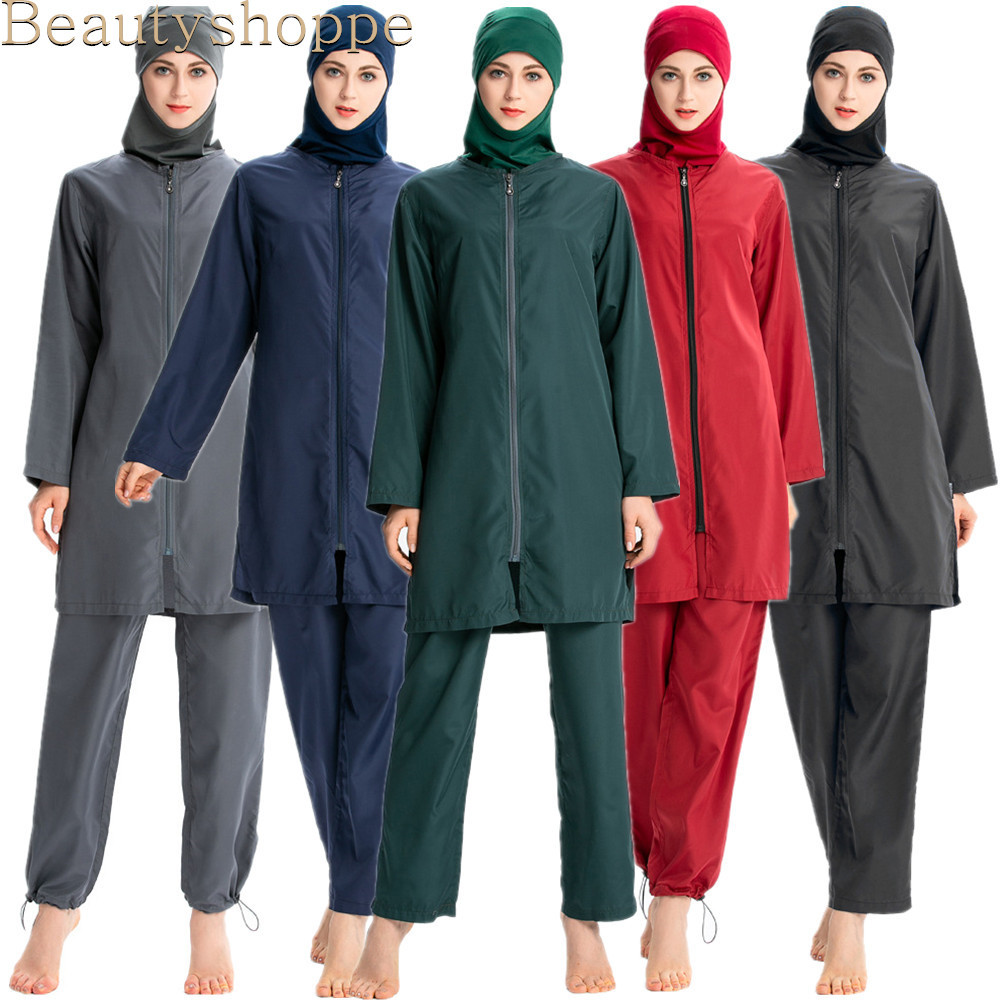 Jual Muslim Swimwear Islamic Women Modest Hijab Burkinis Wear Swimming ...