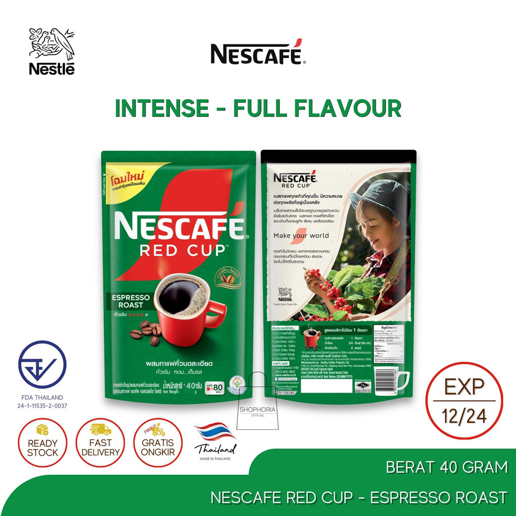 Jual Nestle Nescafe Red Cup Series Instant Coffee Espresso Roast Berat ...